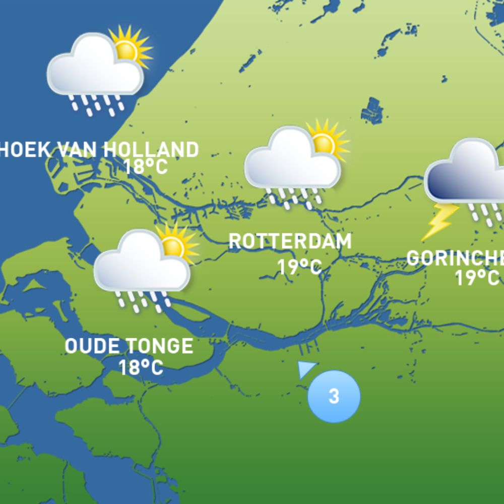 Het weer van vandaag: vanmiddag buien - Rijnmond