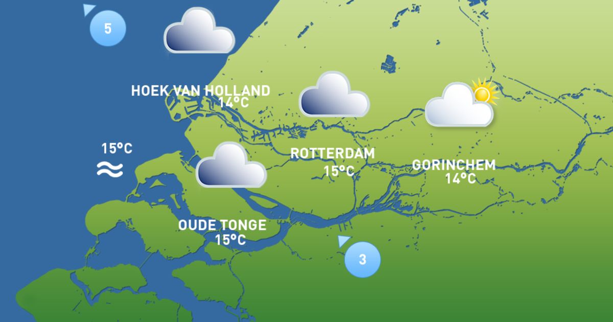 Het weer van vandaag: eerst droog, vanavond regen - Rijnmond