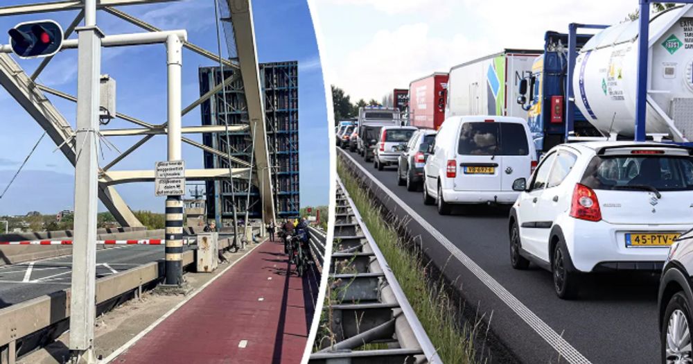 Brug staat anderhalf uur open door storing; files in omgeving - Rijnmond