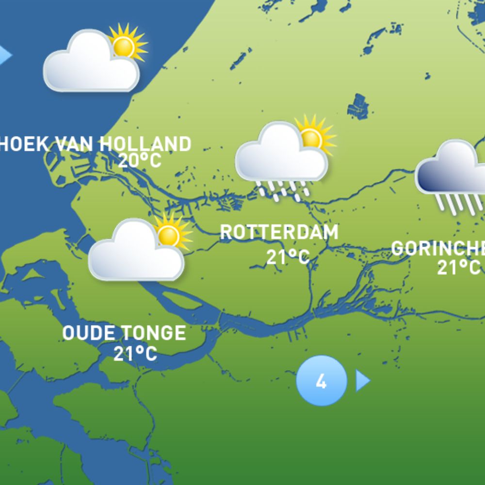 Het weer van vandaag: eerst enkele buien - Rijnmond