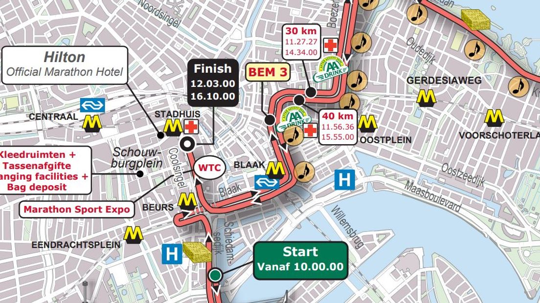Marathonzondag in Rotterdam: welke wegen zijn afgesloten? - Rijnmond