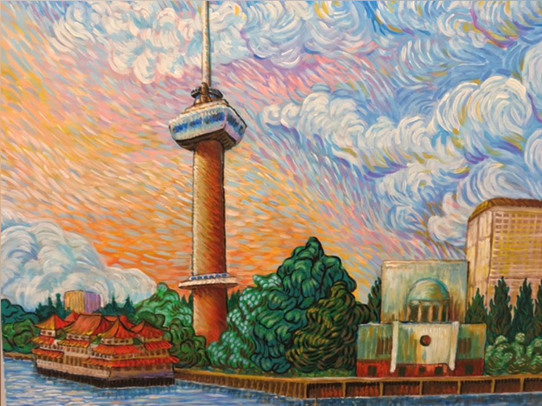 Kunstenares legt Rotterdam vast in Van Gogh-stijl - Rijnmond