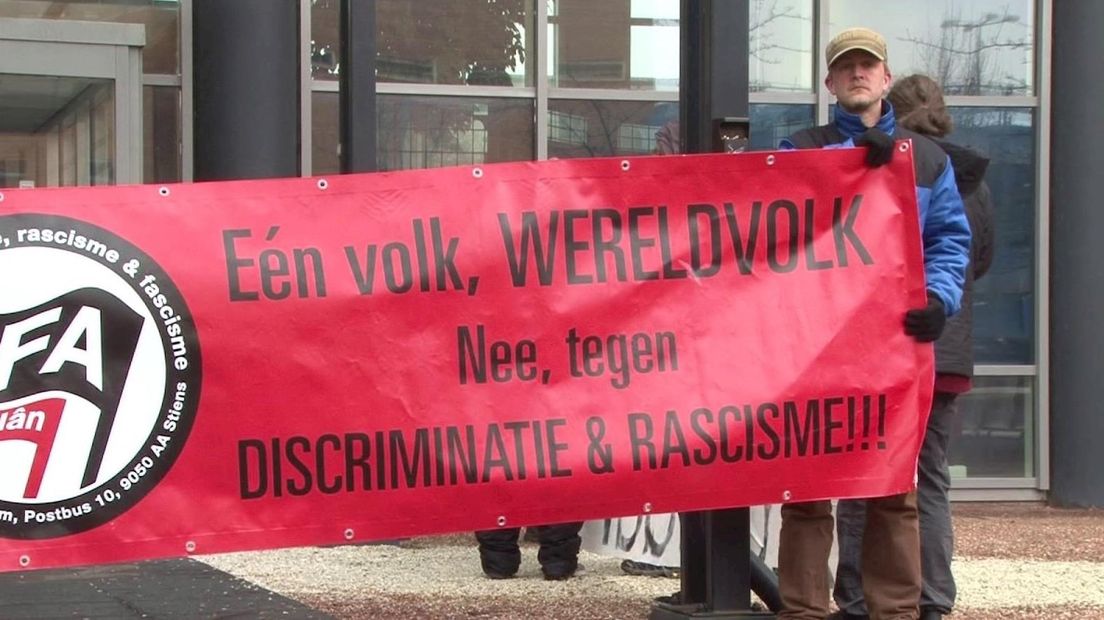 Demonstratie AFA bij kantoor IND Zwolle - Oost