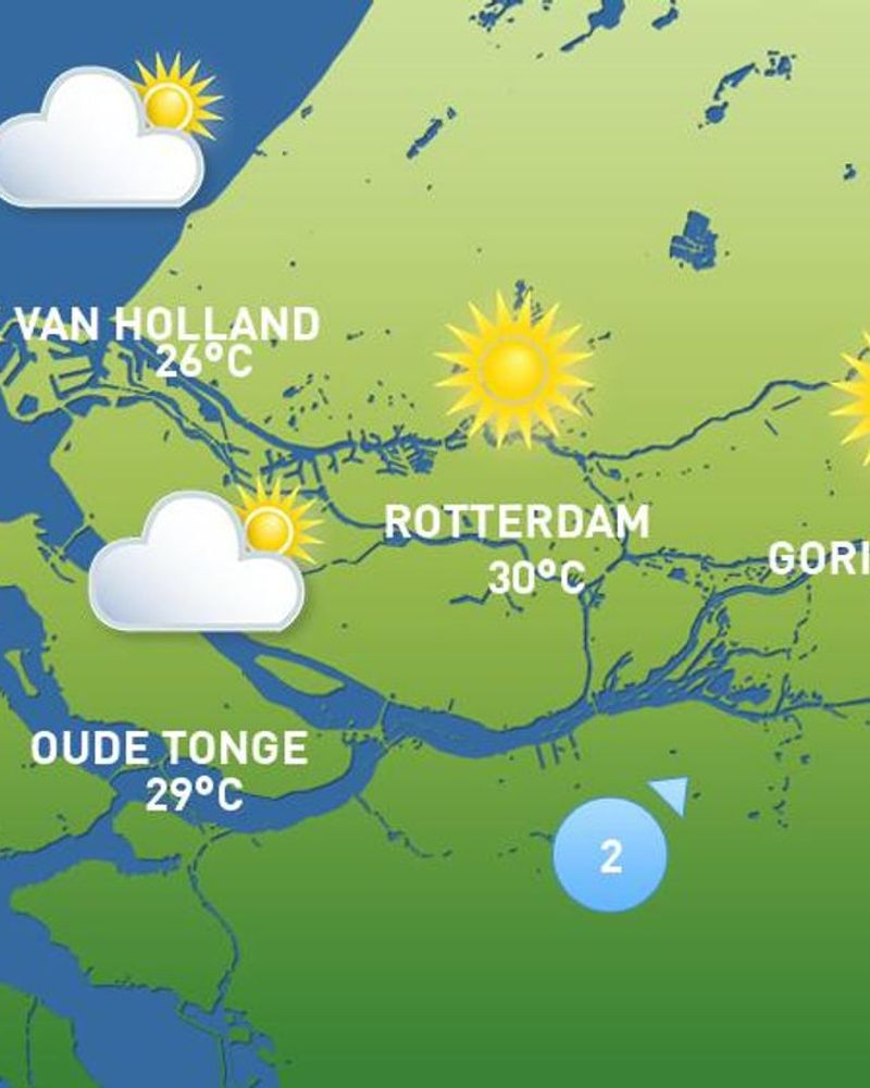 Het weer van vandaag: zonnig en warm - Rijnmond