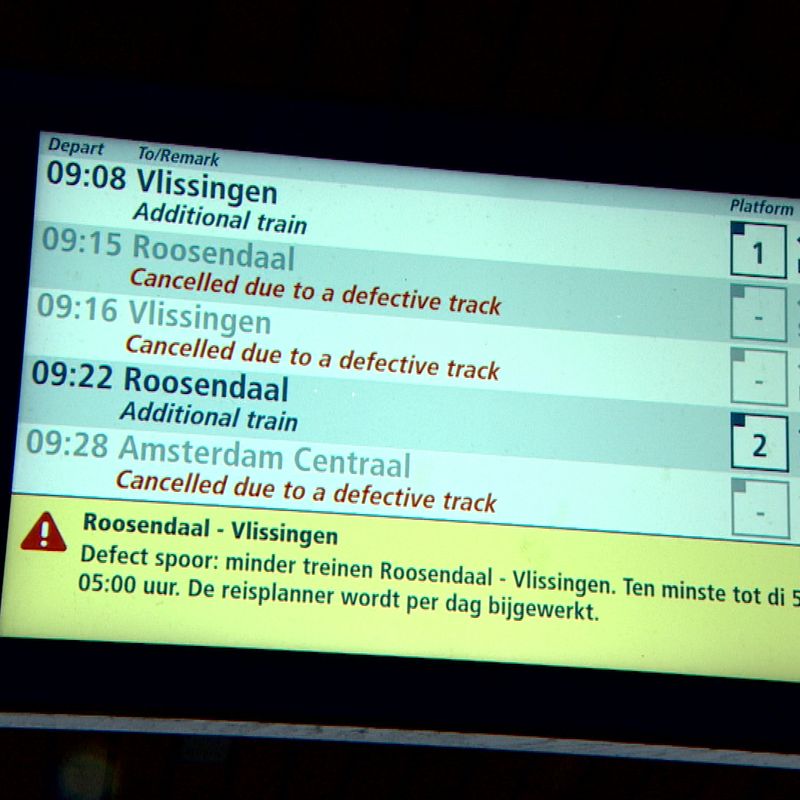 Na nachtklus minder treinuitval, maar reizigers zijn de vertragingen meer dan zat - Omroep Zeeland