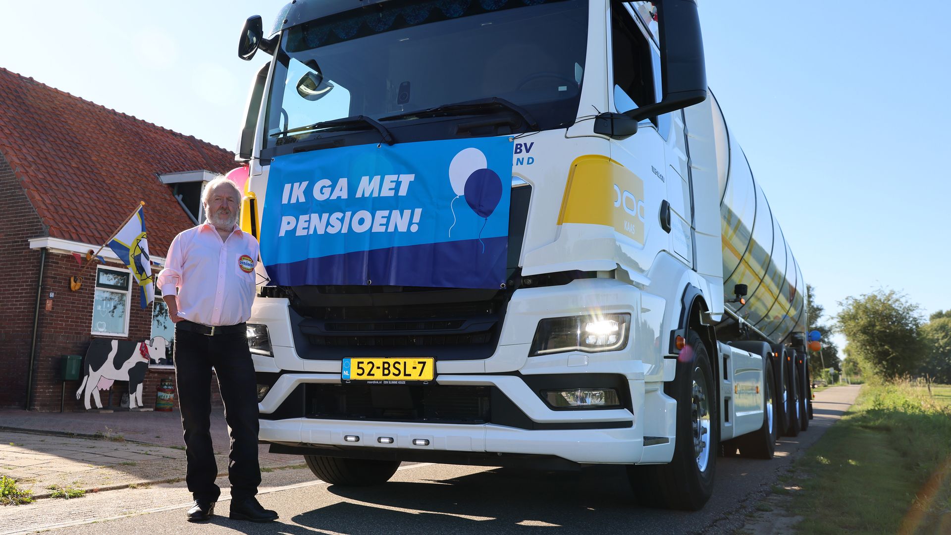 Eenarmige vrachtwagenchauffeur Gerrie Pol verrast voor pensioen - RTV ...