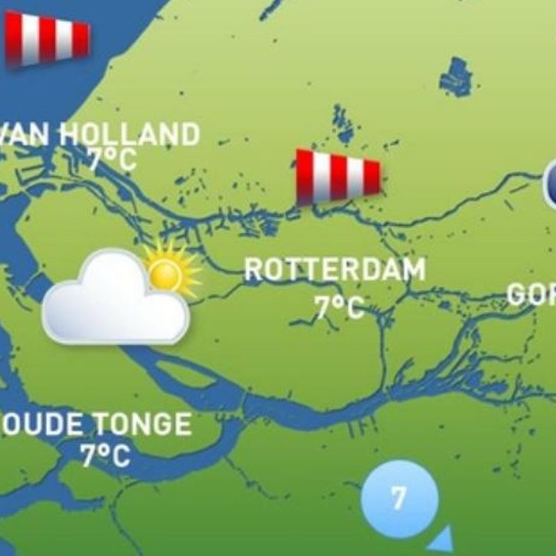 Het weer van vandaag: Onstuimig weer met zeer zware windstoten - Rijnmond