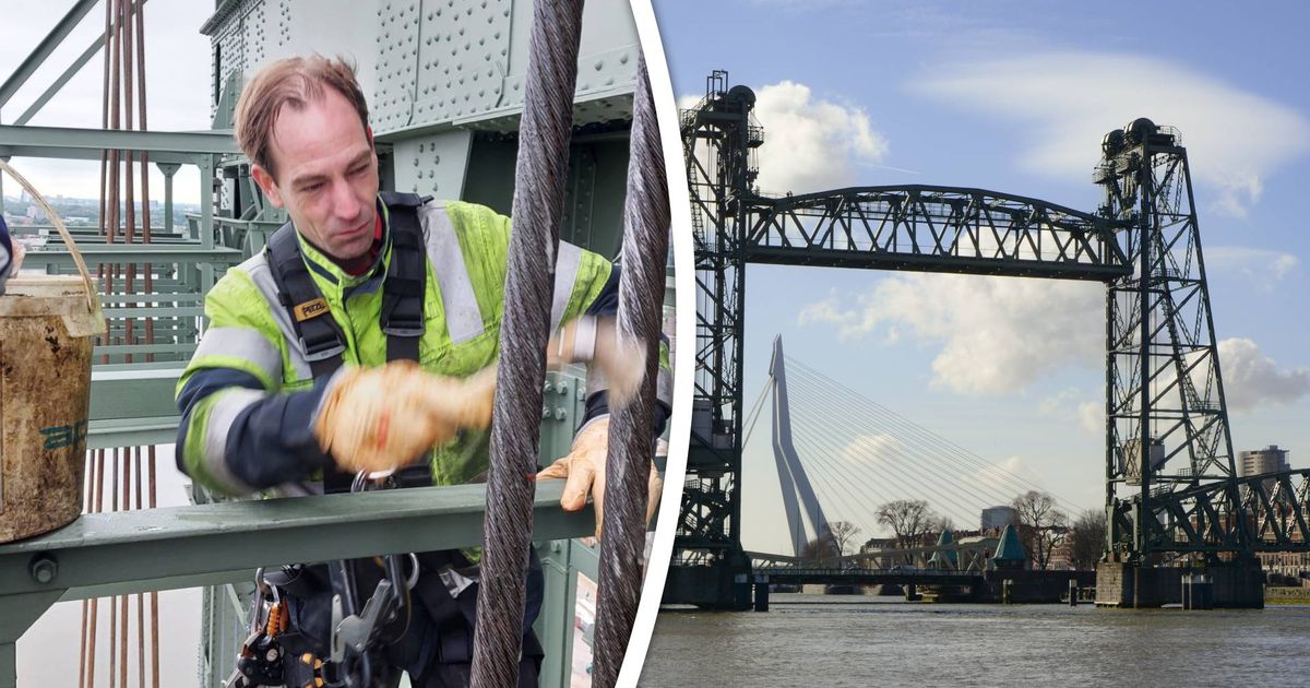 Een van de meest iconische bruggen van Rotterdam wordt nog met de hand ...