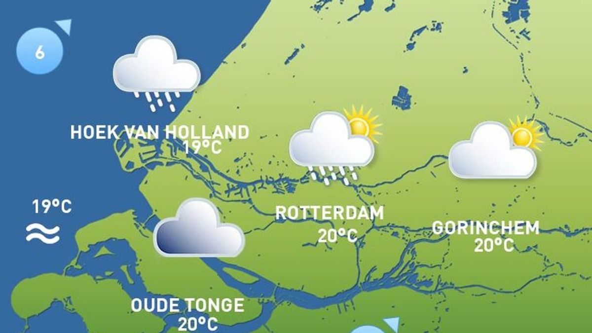 Het weer van vandaag: een koele dag met toenemende wind en kans op een bui - Rijnmond