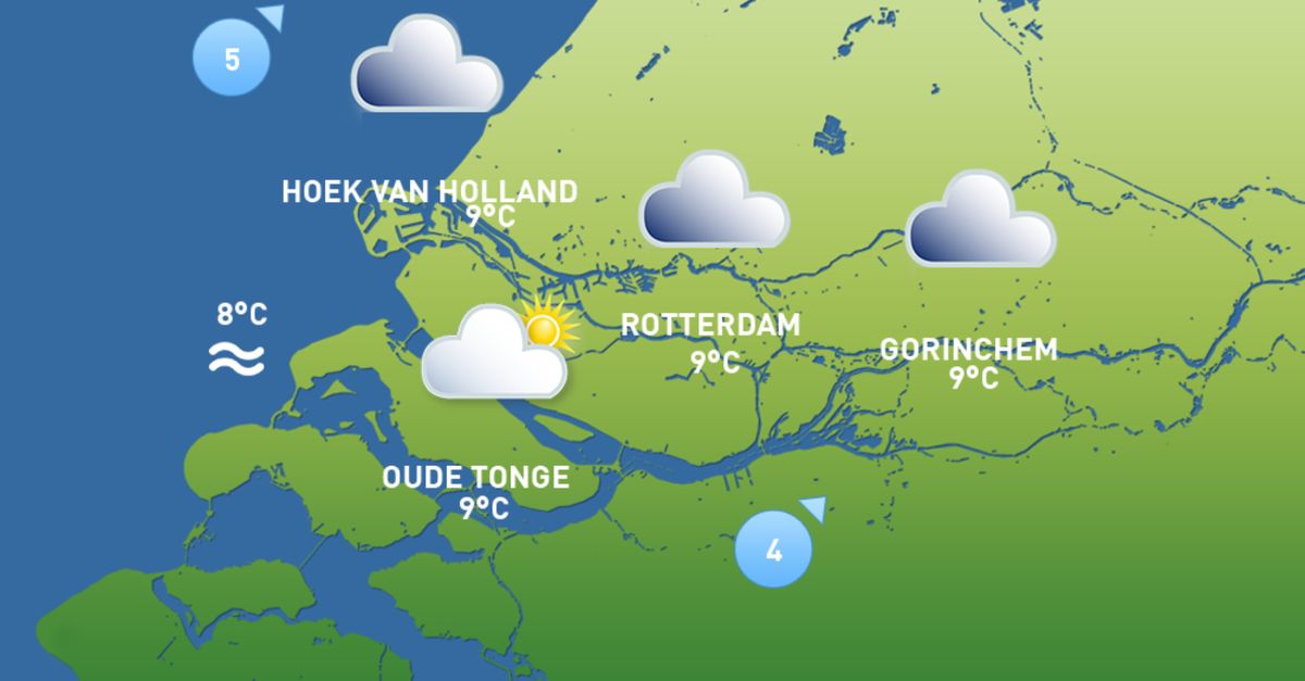 Het weer van vandaag: grijs met eerst mist - Rijnmond