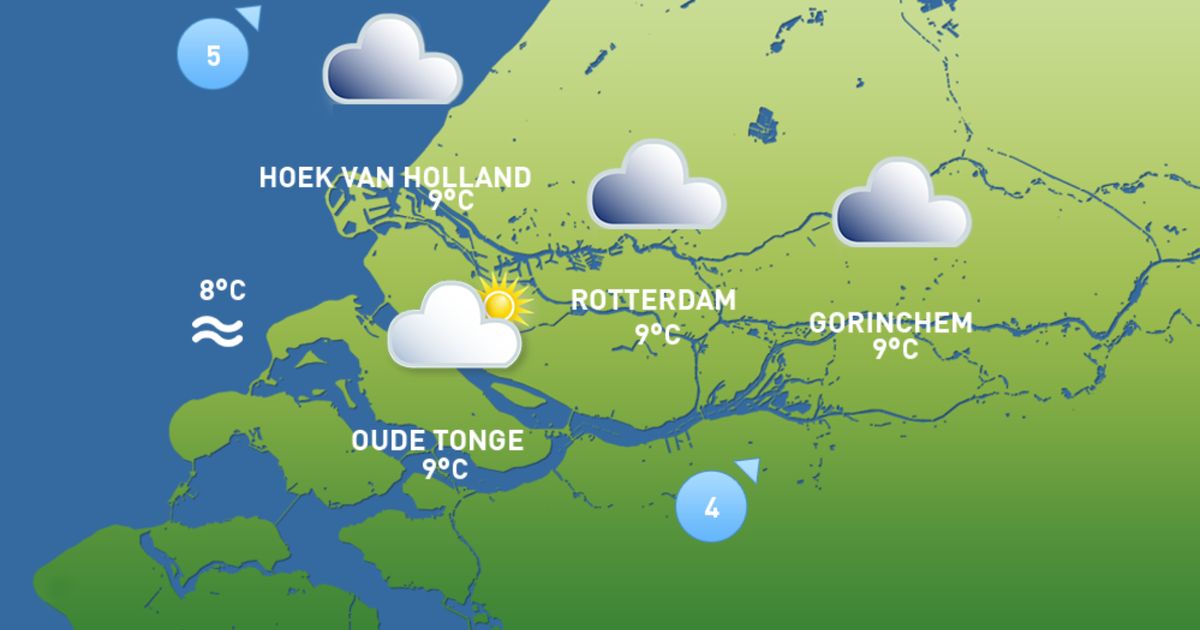 Het weer van vandaag: grijs met eerst mist - Rijnmond