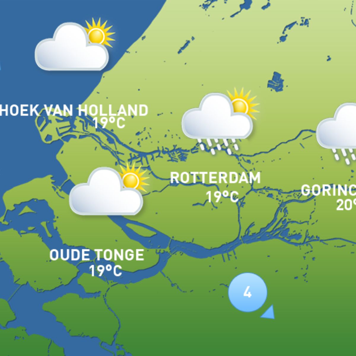 Het weer van vandaag: eerst buien en koel - Rijnmond