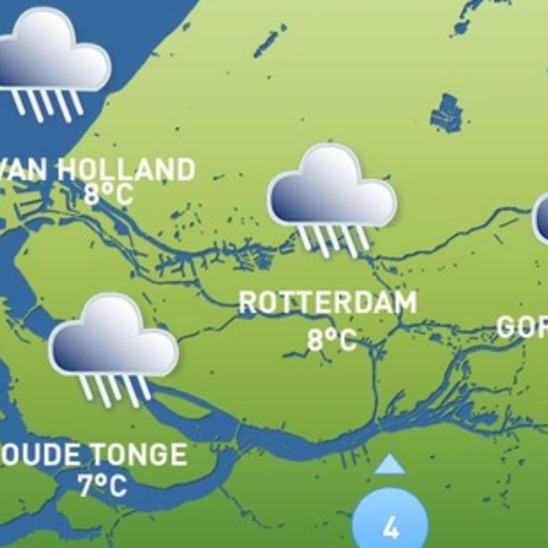Het weer van vandaag: bewolkt met regen - Rijnmond
