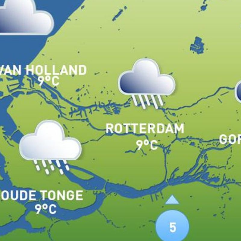 Het weer van vandaag: regen en wind - Rijnmond