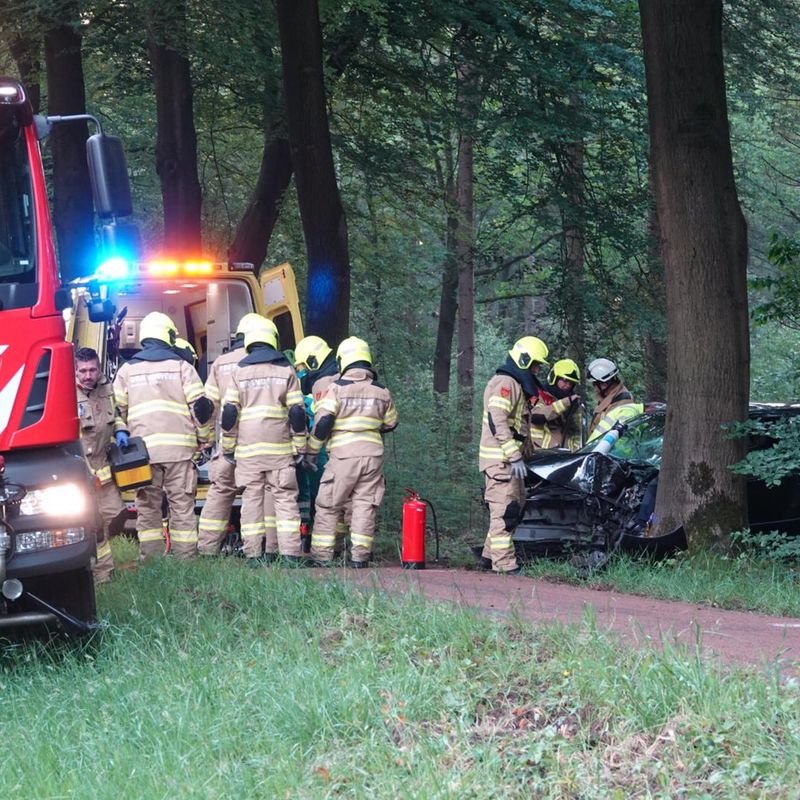 Automobilist raakt van de weg en knalt frontaal op boom - Omroep Gelderland
