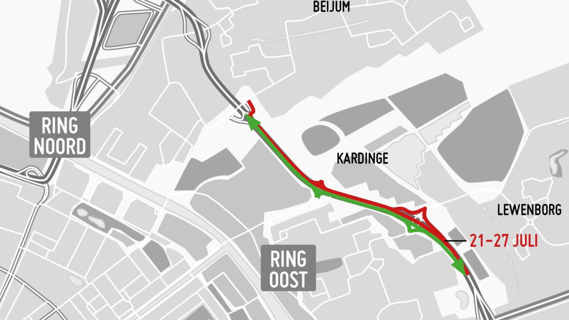 Werk aan oostelijke ringweg: nieuwe afsluitingen - RTV Noord