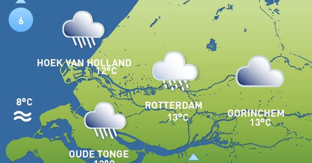 Het weer van vandaag: vanavond (zeer) zware windstoten - Rijnmond