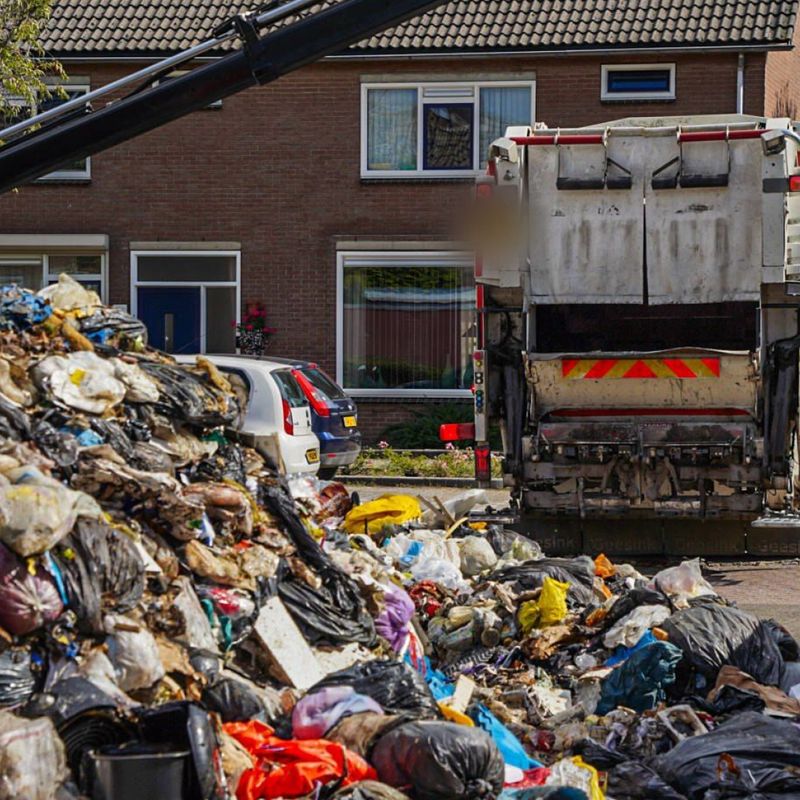 Brand in vuilniswagen, afval op straat - Omroep Gelderland