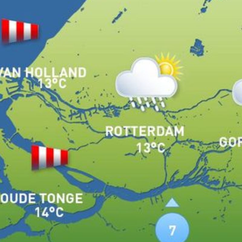 Het weer van vandaag: storm met zware windstoten - Rijnmond