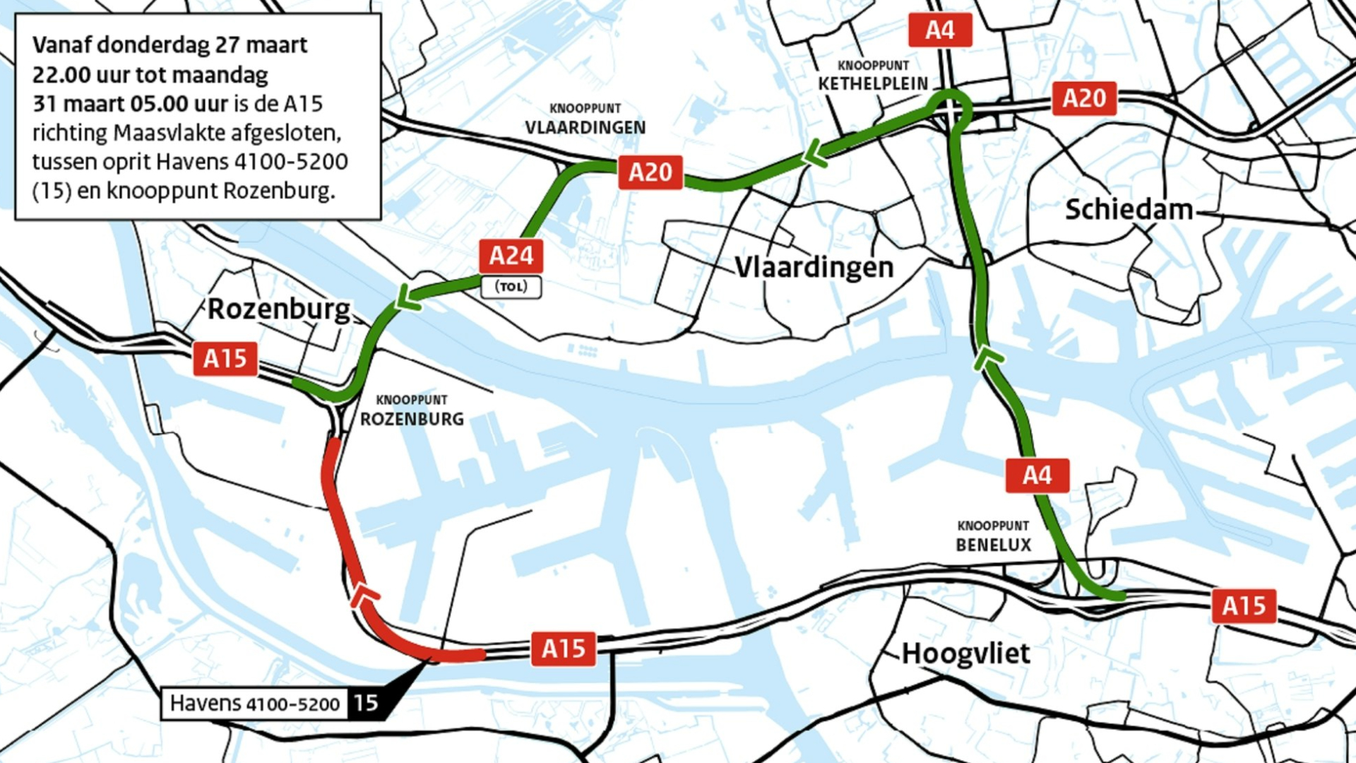 Let op! Weggebruikers worden omgeleid, maar moeten wel tol betalen ...