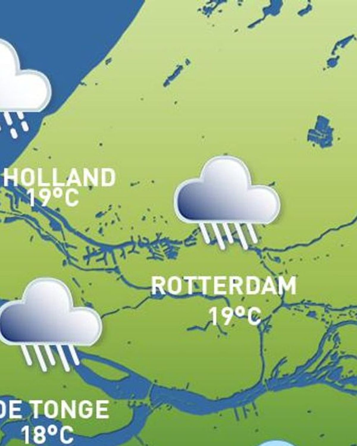 Het weer van vandaag: bewolking en regen - Rijnmond