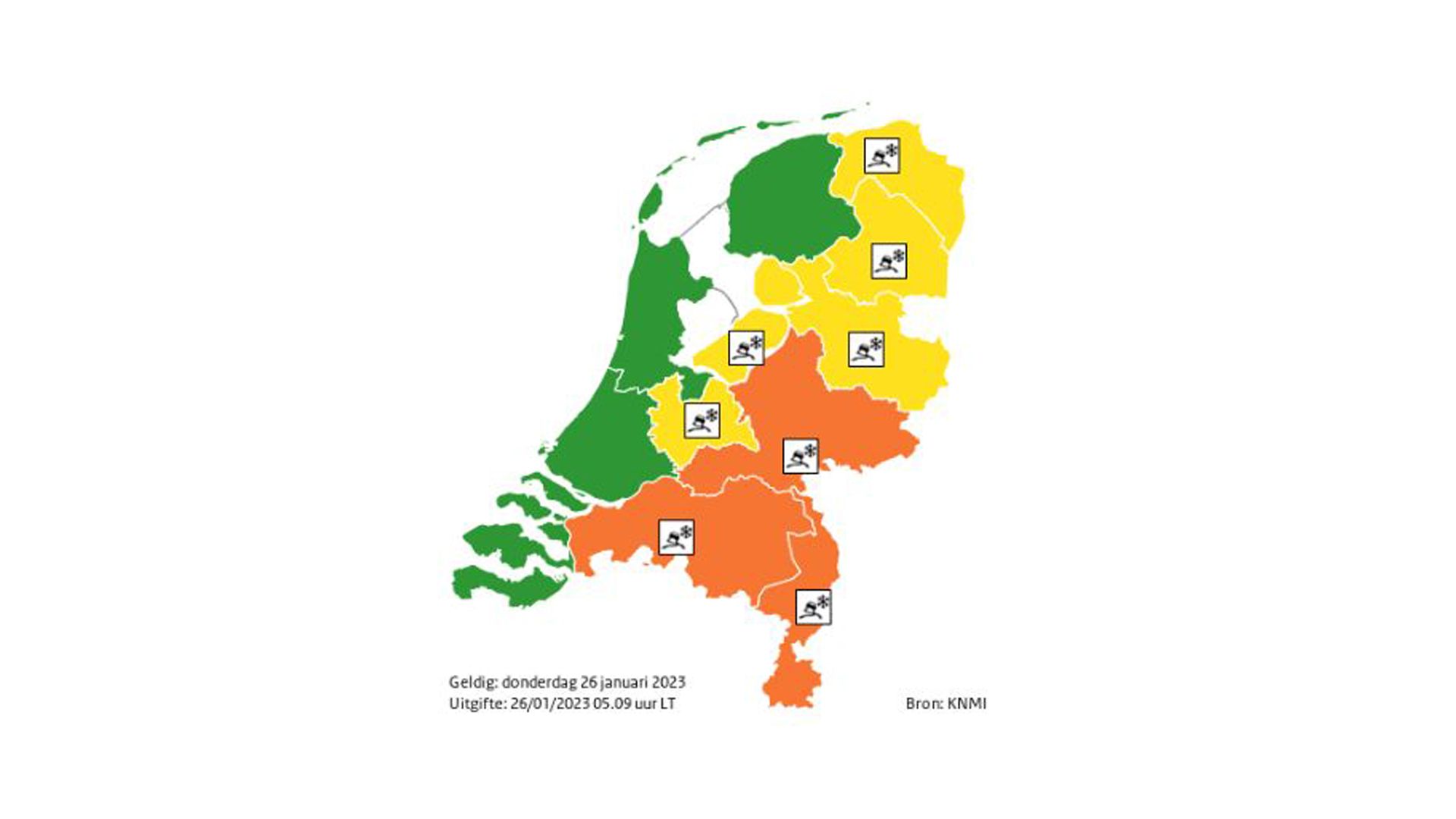 KNMI geeft code geel af voor provincie Utrecht vanwege gladheid, in ...