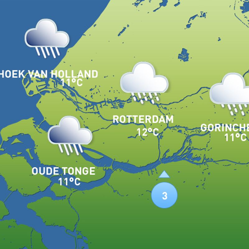 Het weer van vandaag: af en toe regen - Rijnmond