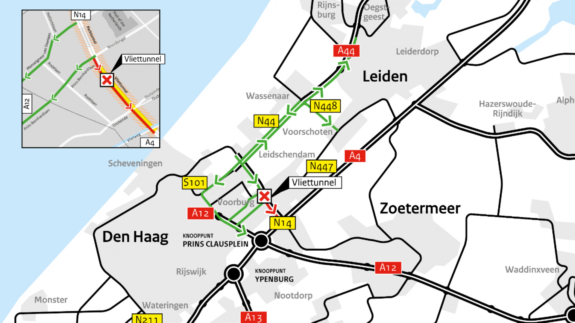 Let op: na dit weekend wordt Vliettunnel (N14) doordeweeks afgesloten ...