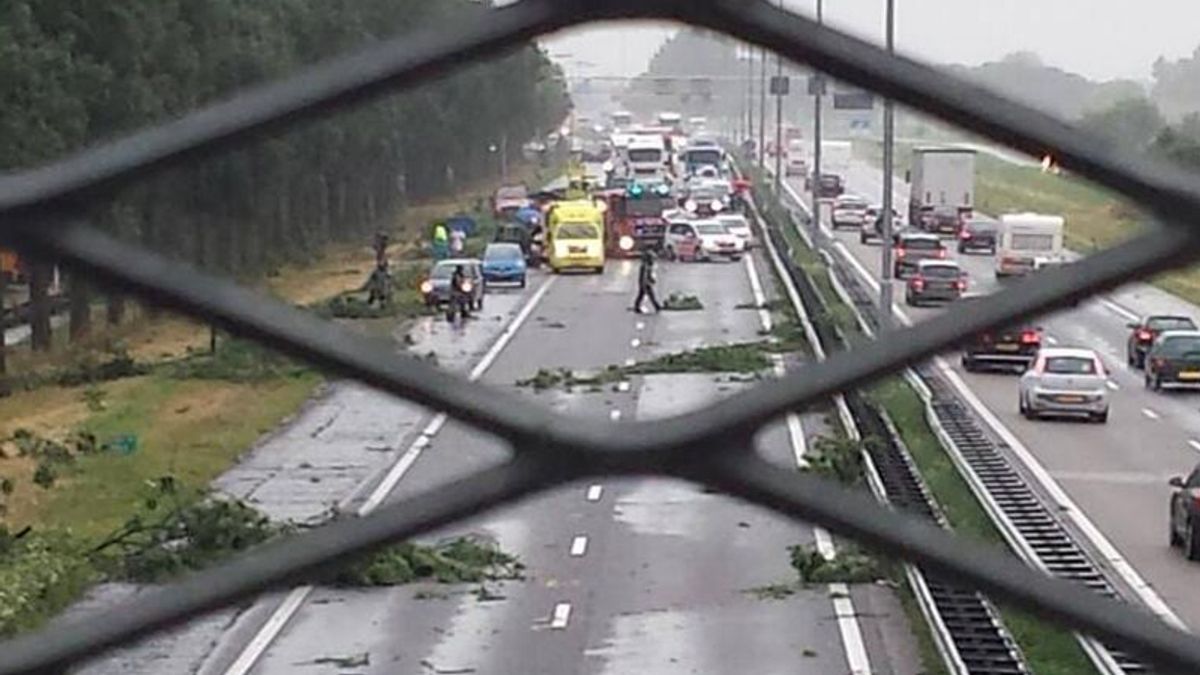 Lange file na ongeluk A27 - Rijnmond