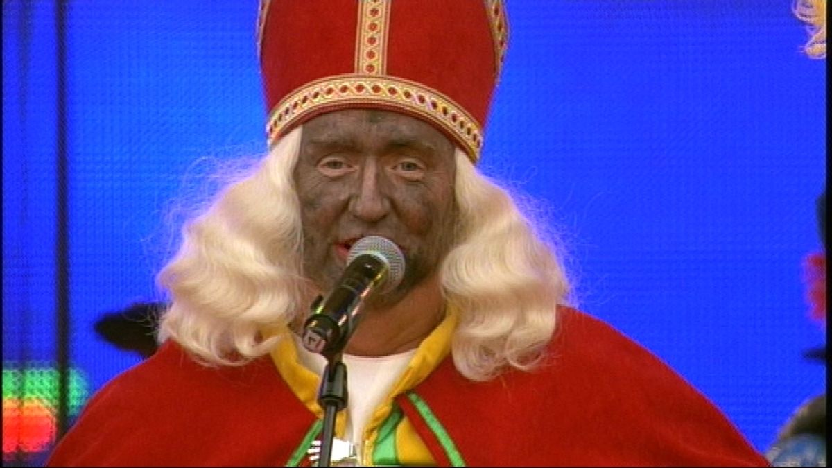 Zwarte Sinterklaas en witte piet bij start carnavalsseizoen - L1