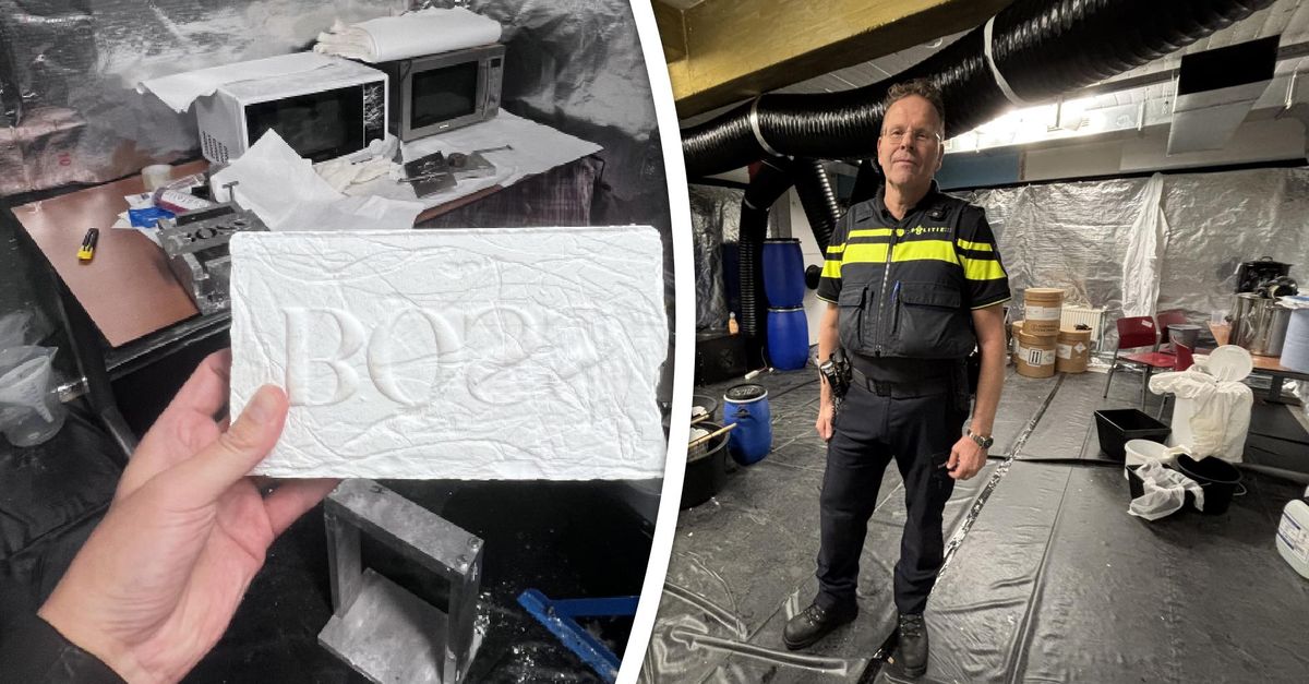Politie heeft op geheime locatie een drugslab om te oefenen, er ligt ...