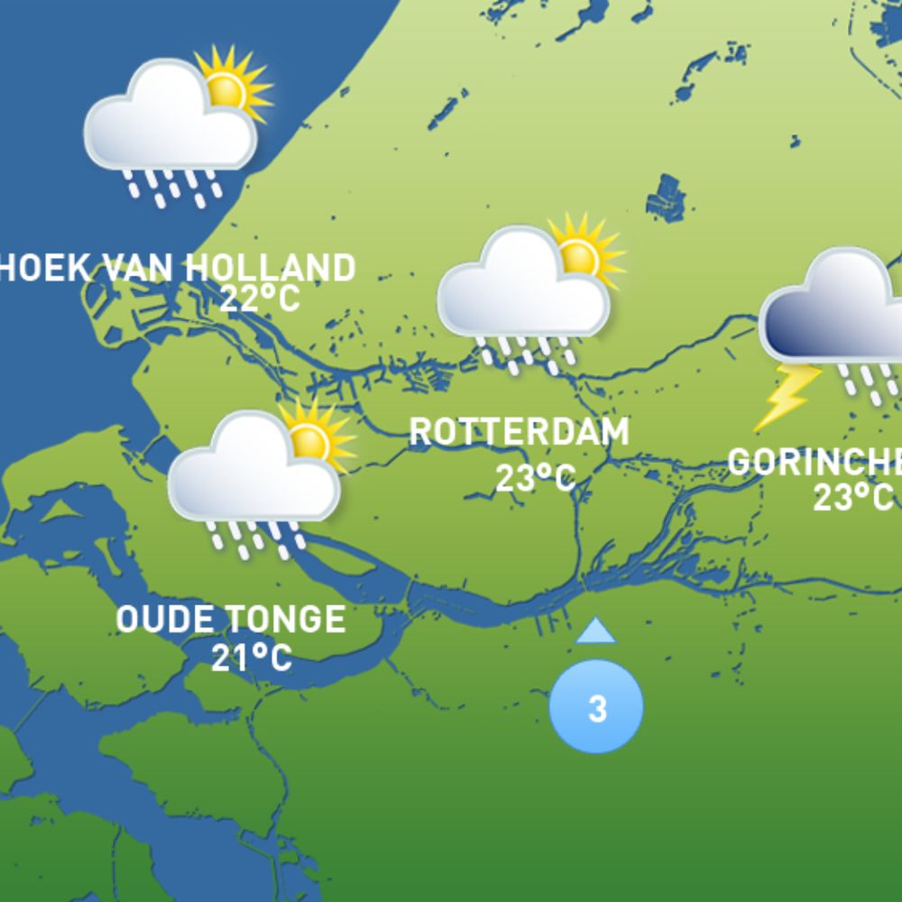 Het weer van vandaag: enkele (onweers)buien - Rijnmond
