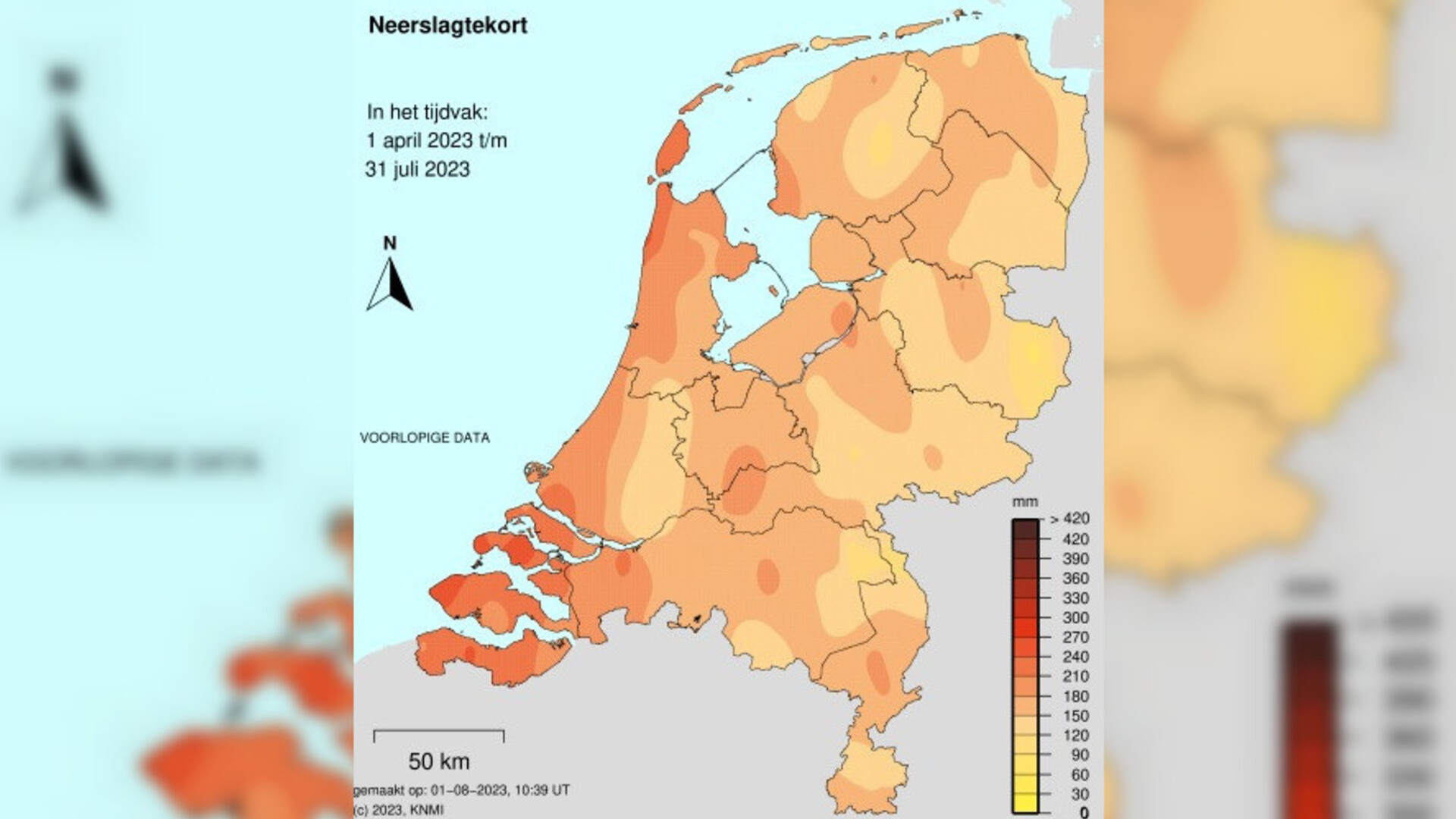 Neerslagtekort: Zeeland nog steeds droogste provincie - Omroep Zeeland