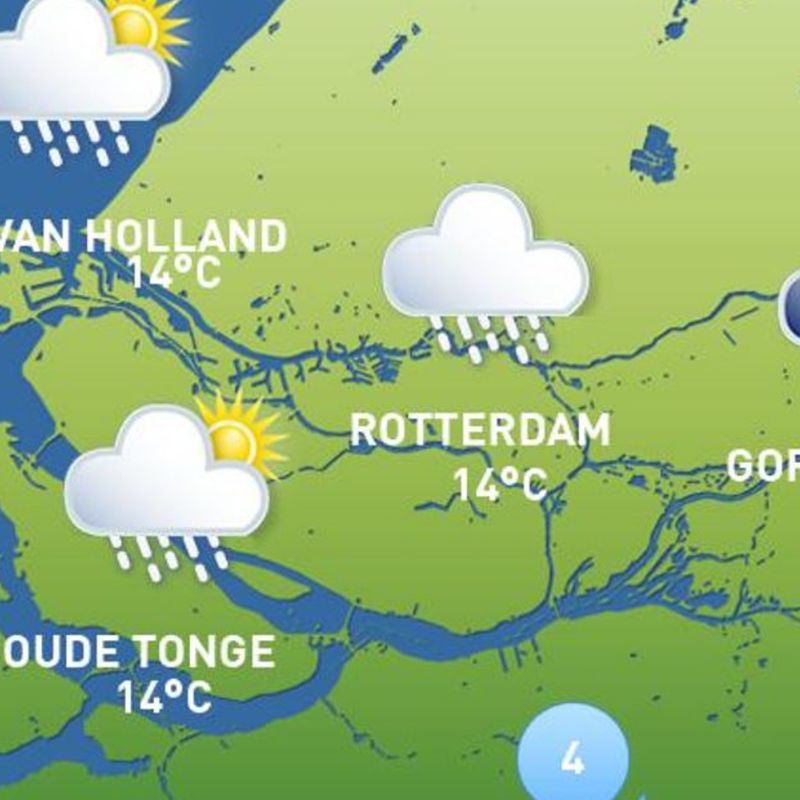 Het weer van vandaag: overwegend bewolkt met buien - Rijnmond
