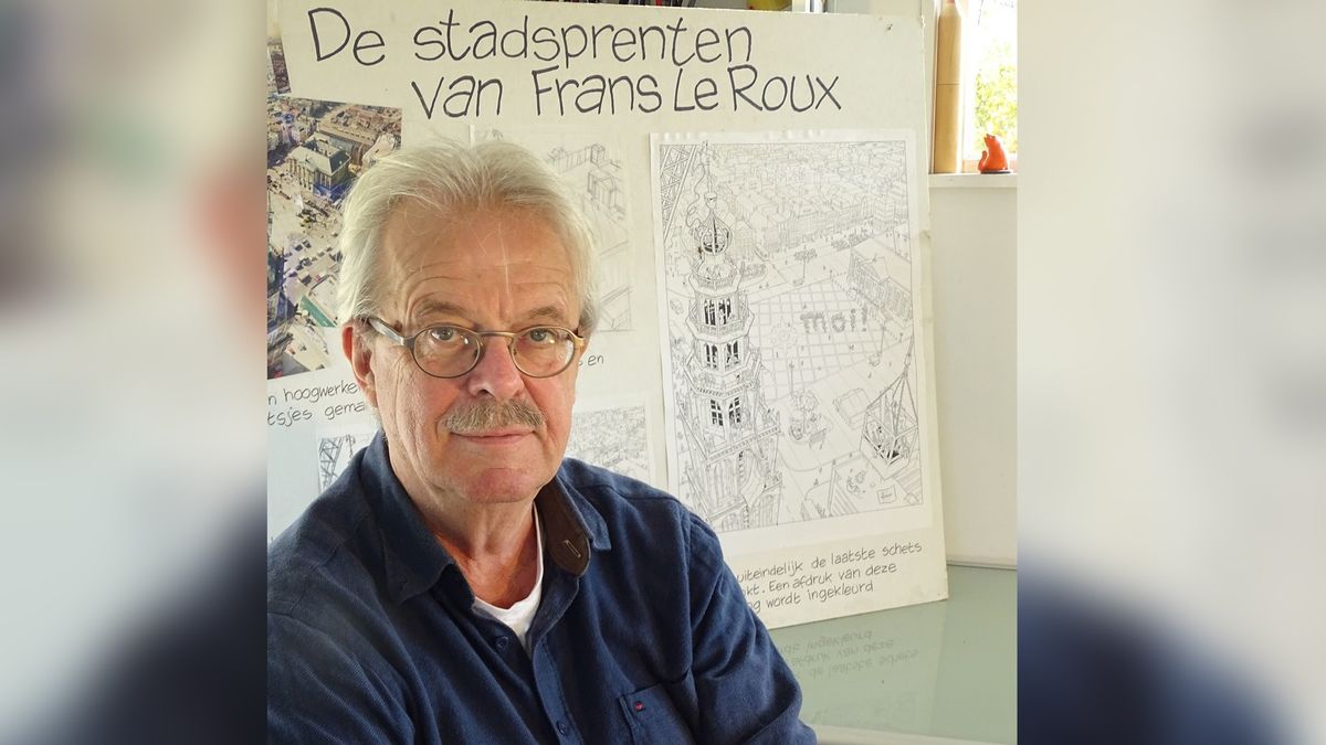 Striptekenaar Frans Le Roux live aan het werk in Stripmuseum - RTV Noord