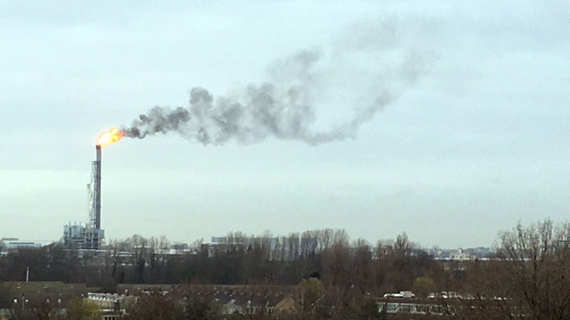 Affakkelen na storing Shell Pernis - Rijnmond