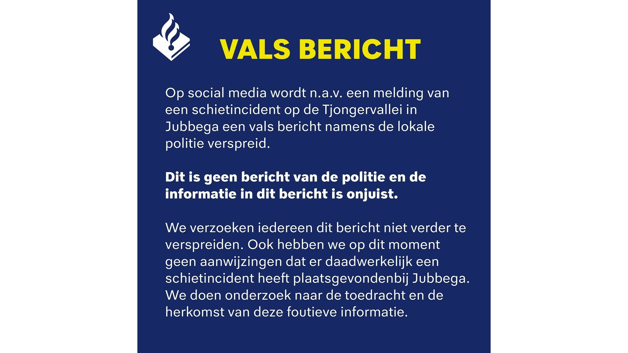 Vals bericht over ‘schietpartij’ in Jubbega verspreid, verzender heeft ...