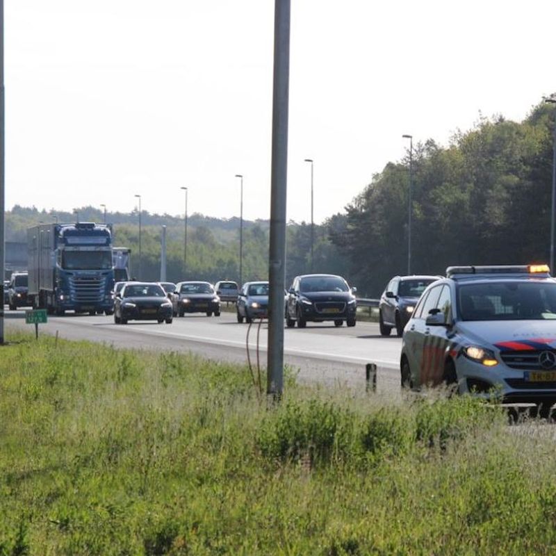 File op A1 bij Rijssen door aanrijding - Oost