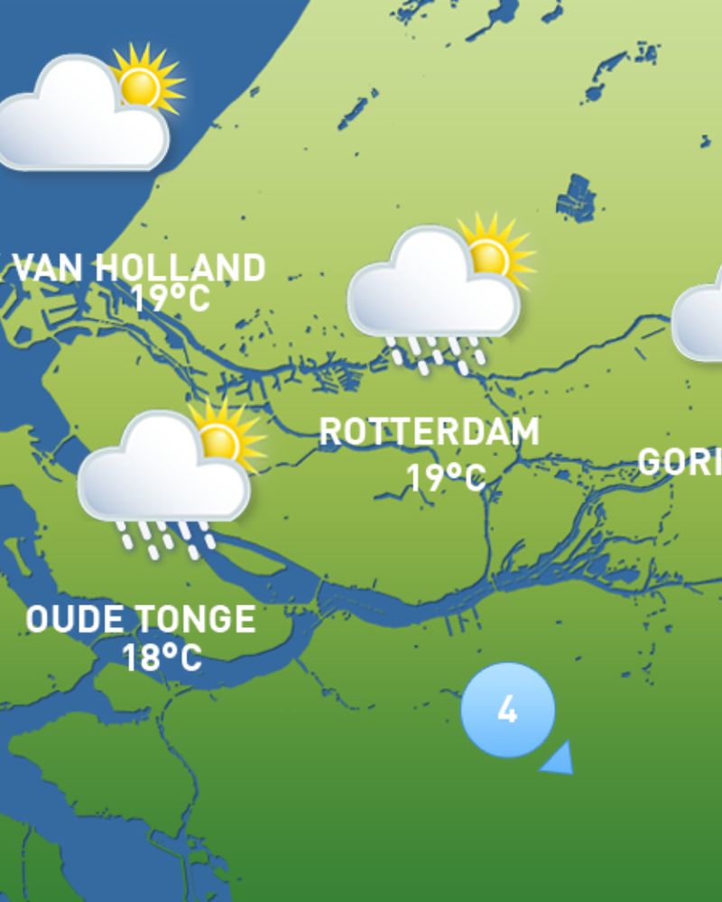 Het weer van vandaag: vrij koel met een bui - Rijnmond