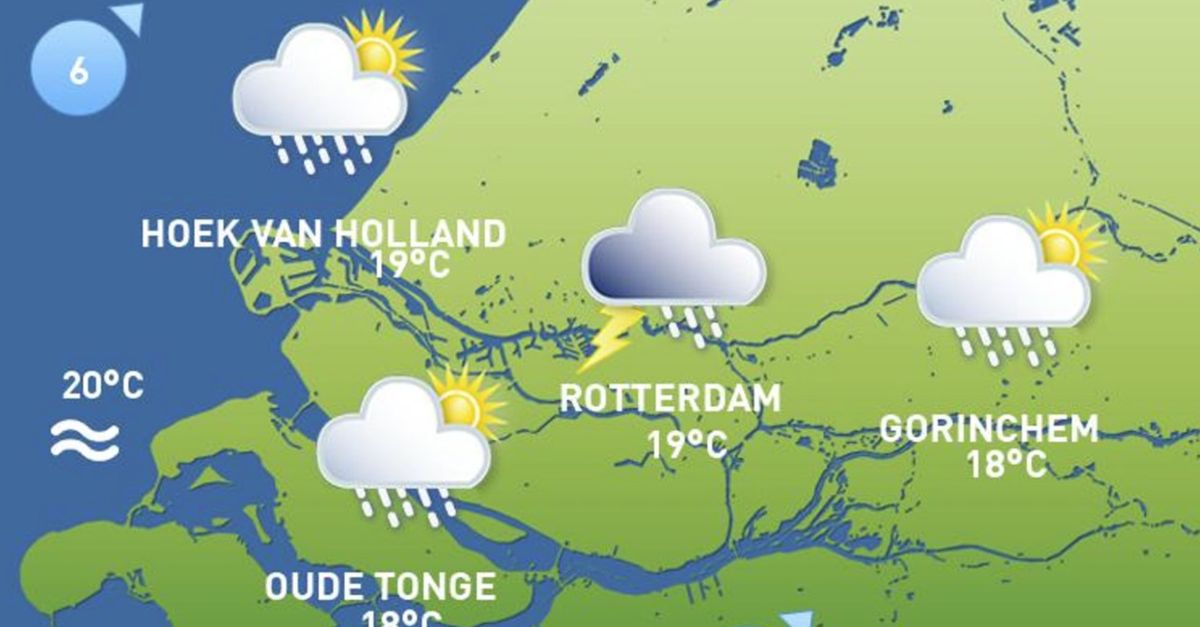 Het weer van vandaag: vanmiddag buien - Rijnmond