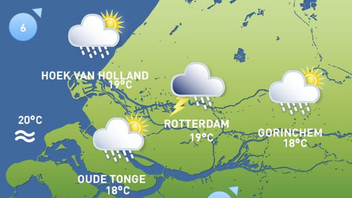 Het weer van vandaag: vanmiddag buien - Rijnmond