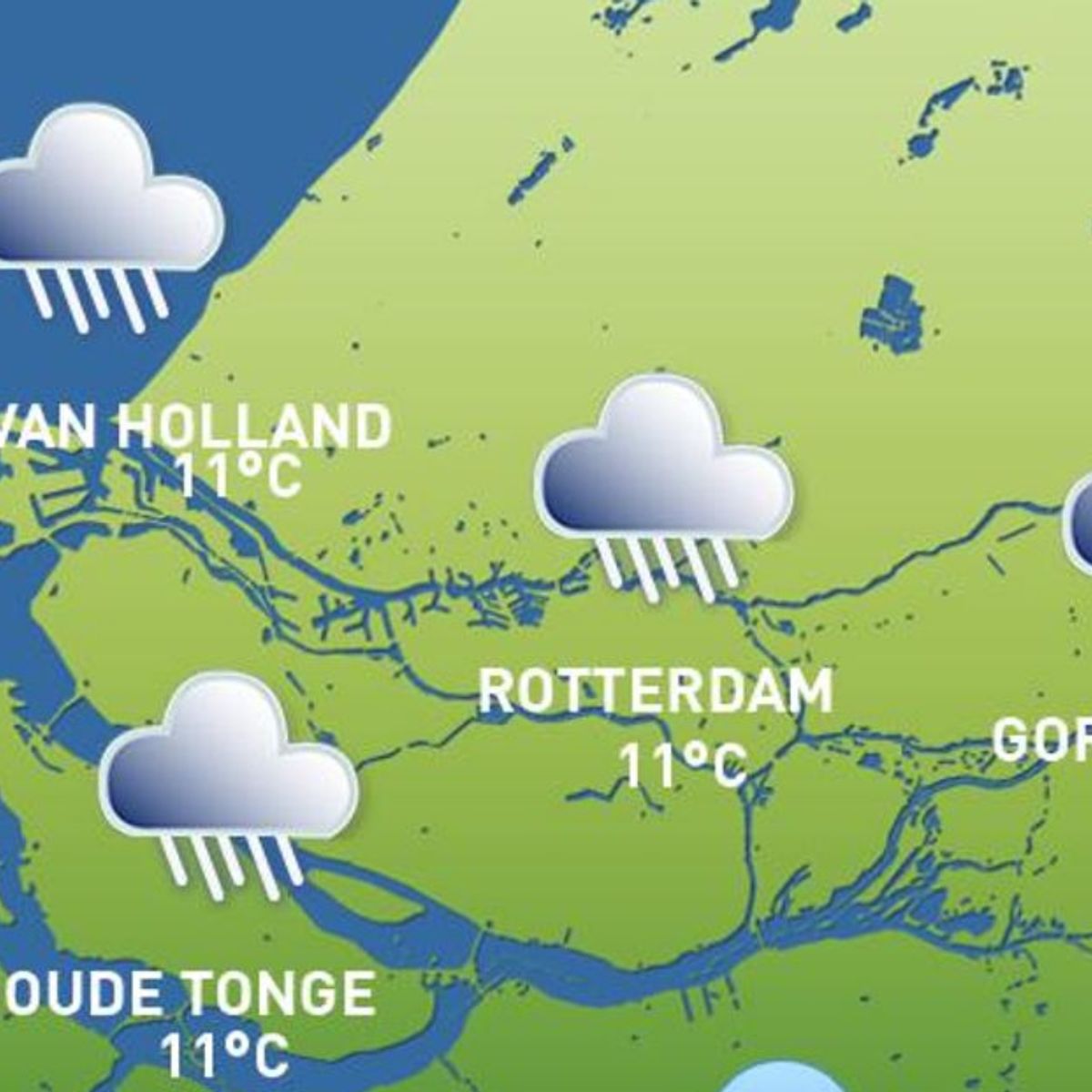Het weer van vandaag: windstoten, regen, buien - Rijnmond