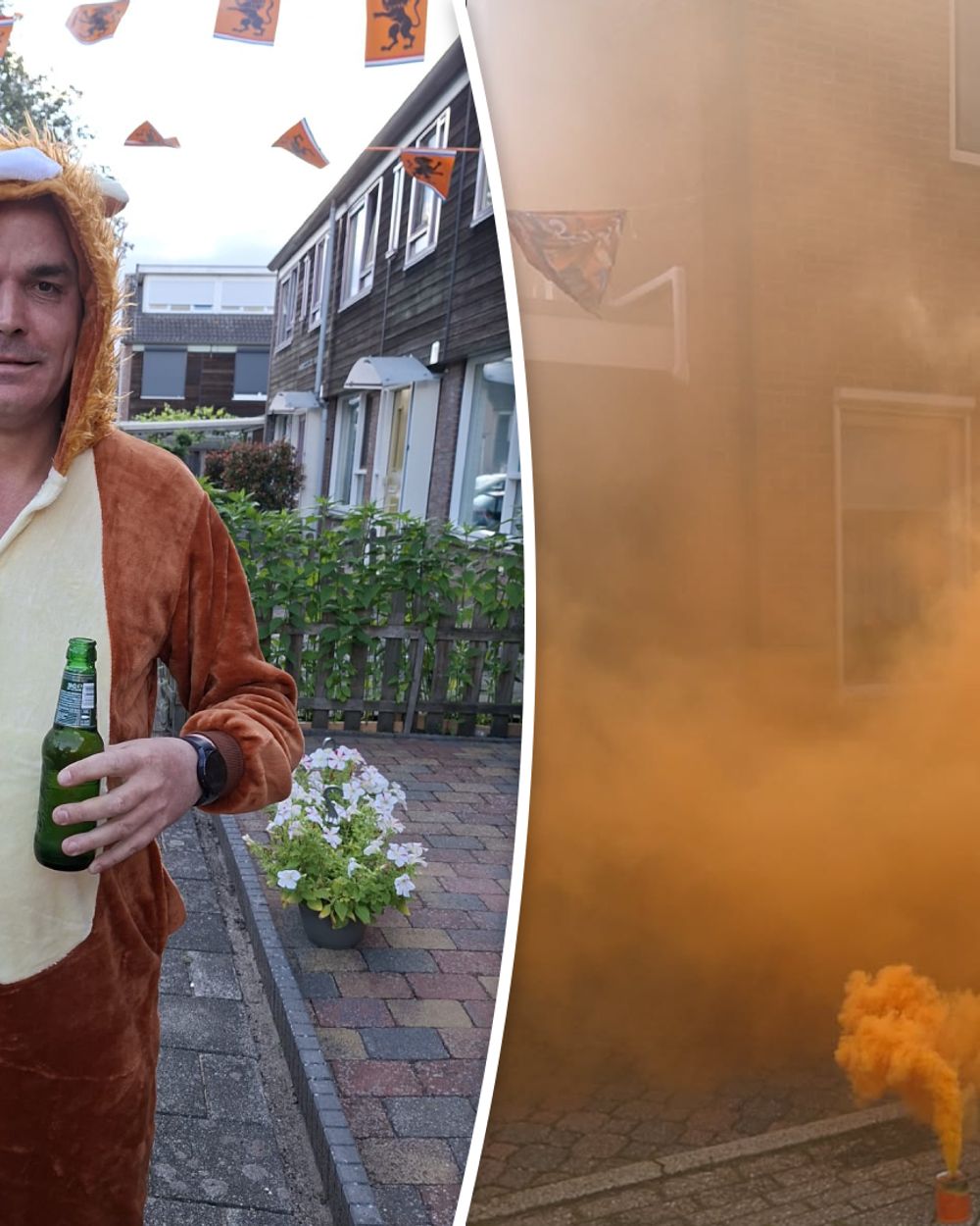 Overijssel blijft op: oranje leeuw in Enschede en oranje rook in Almelo ...