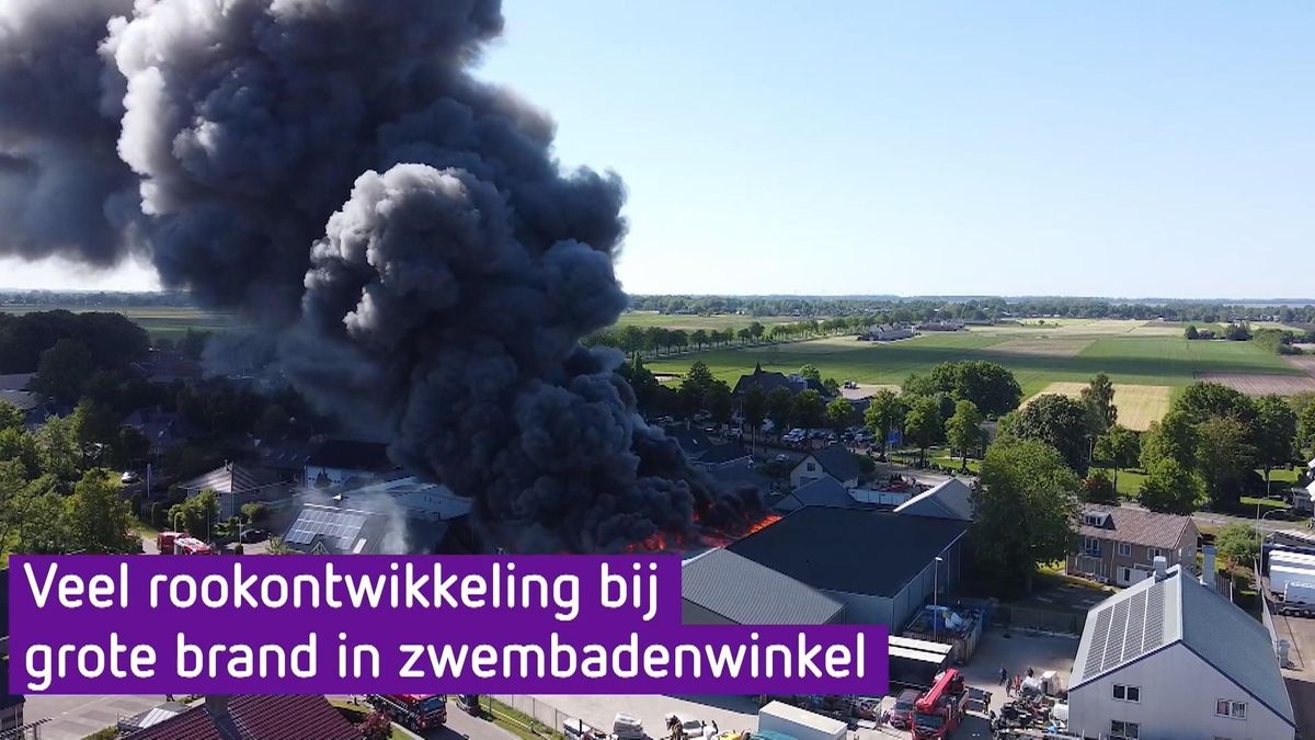 Zeer grote brand bij zwembadenwinkel - Omroep Gelderland