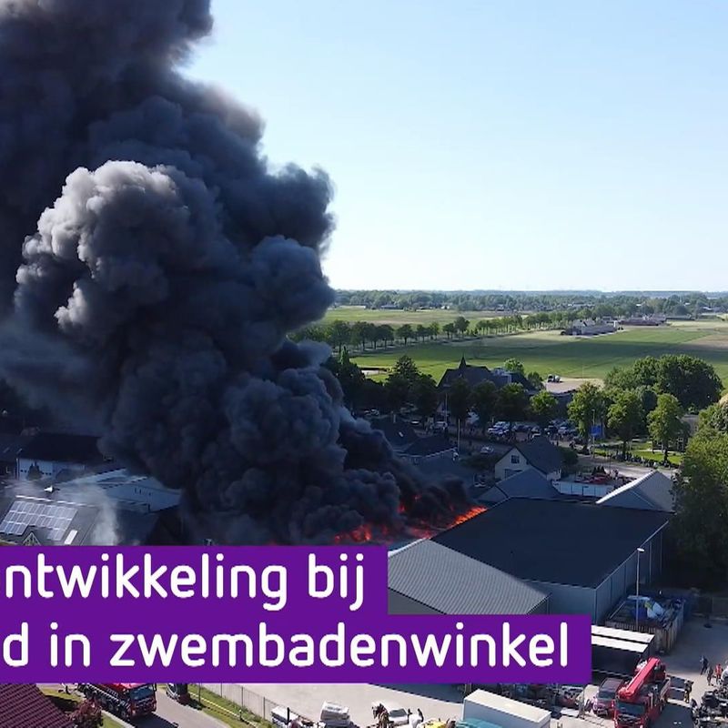 Zeer grote brand bij zwembadenwinkel - Omroep Gelderland