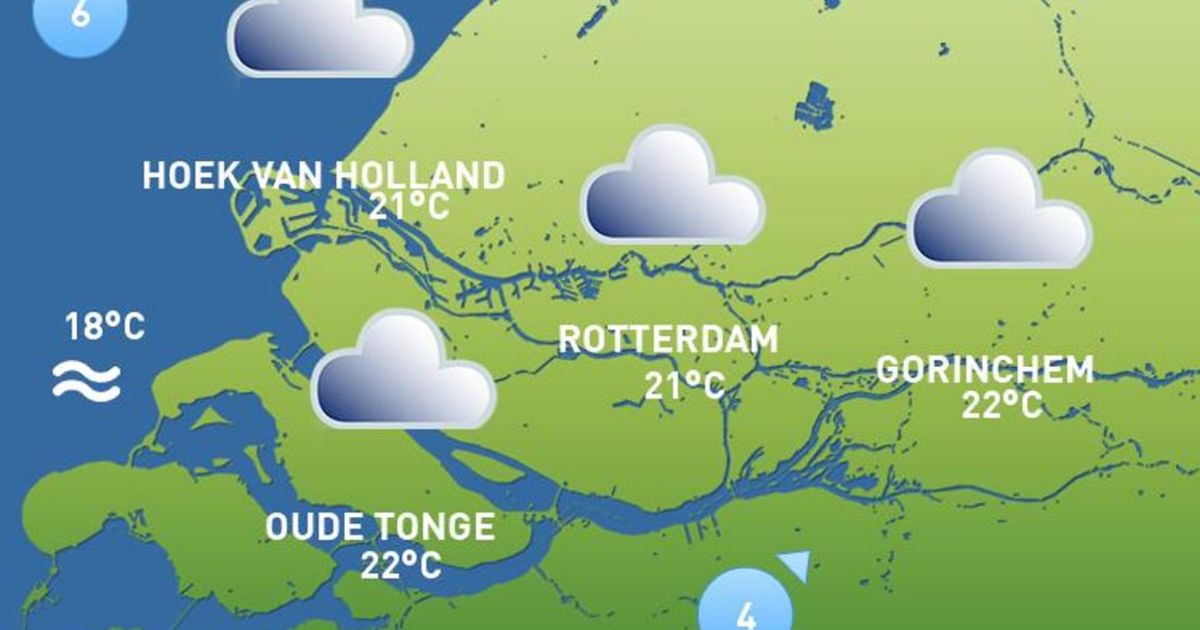 Het weer vandaag: veel bewolking - Rijnmond