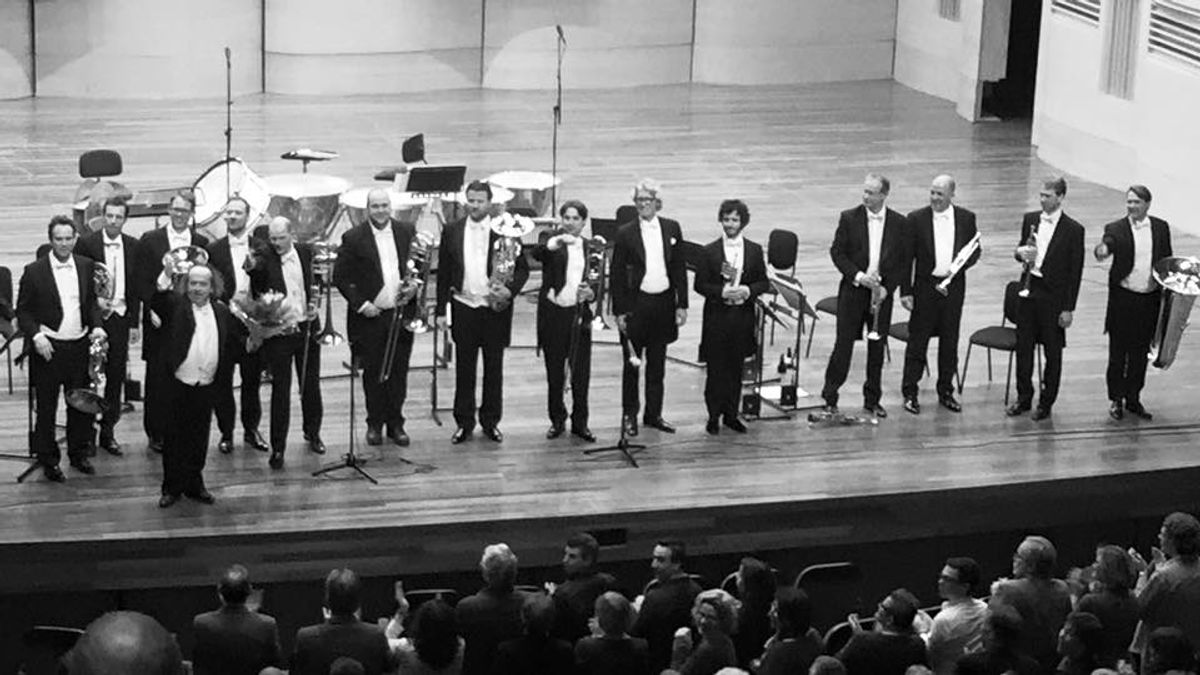 De koperblazers van het concertgebouworkest in de Klassieke Avond van ...