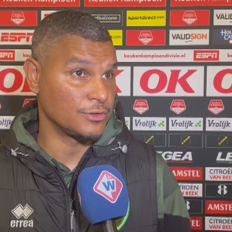 ADO Den Haag-trainer Giovanni Franken na late overwinning op NAC Breda ...