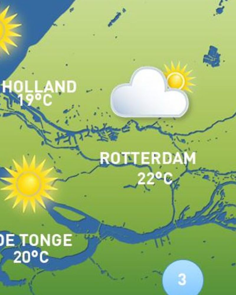Het weer van vandaag: zon en sluierwolken - Rijnmond
