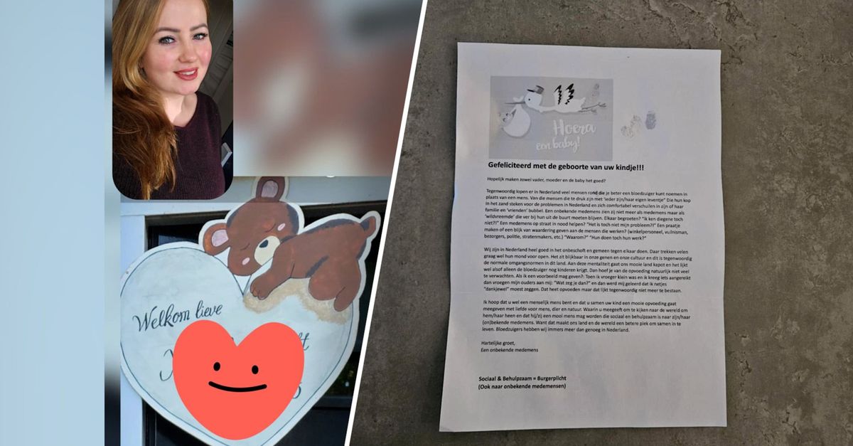 Elise krijgt opmerkelijke brief na bevalling: 'Alleen bloedzuiger ...